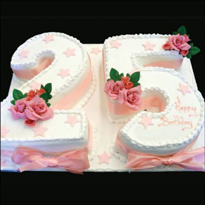 Number 25 Cake Design For Girl