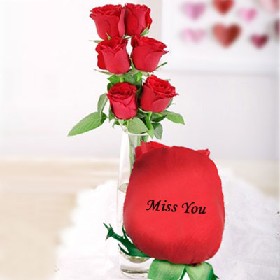 I Miss You With Red Rose